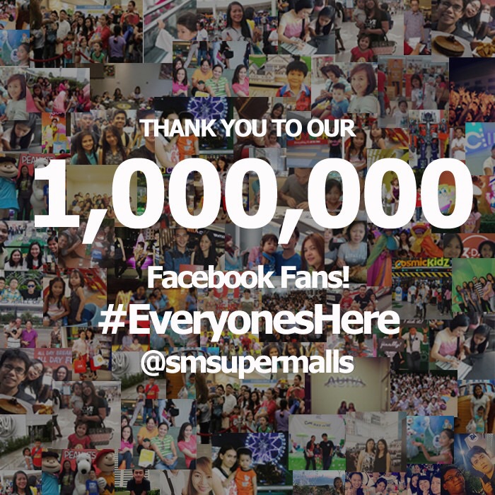 SM Reaches 1 Million 'likes' on Facebook | Blog | SM Supermalls | SM ...