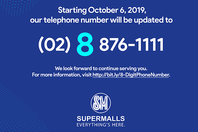 8-Digit Phone Number | SM Supermalls